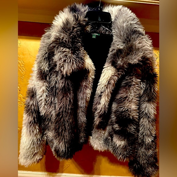 wild fable | Jackets & Coats | Wild Fable Faux Fur Grey And White Coat ...